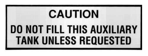 Caution Do Not Fill Aux Tank Placard | Aircraft Spruce Canada