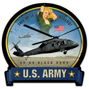 Army Blackhawk Vintage Metal Sign | Aircraft Spruce Canada